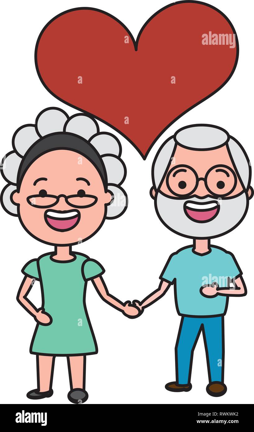 Senior couple love support Stock Vector Images - Alamy