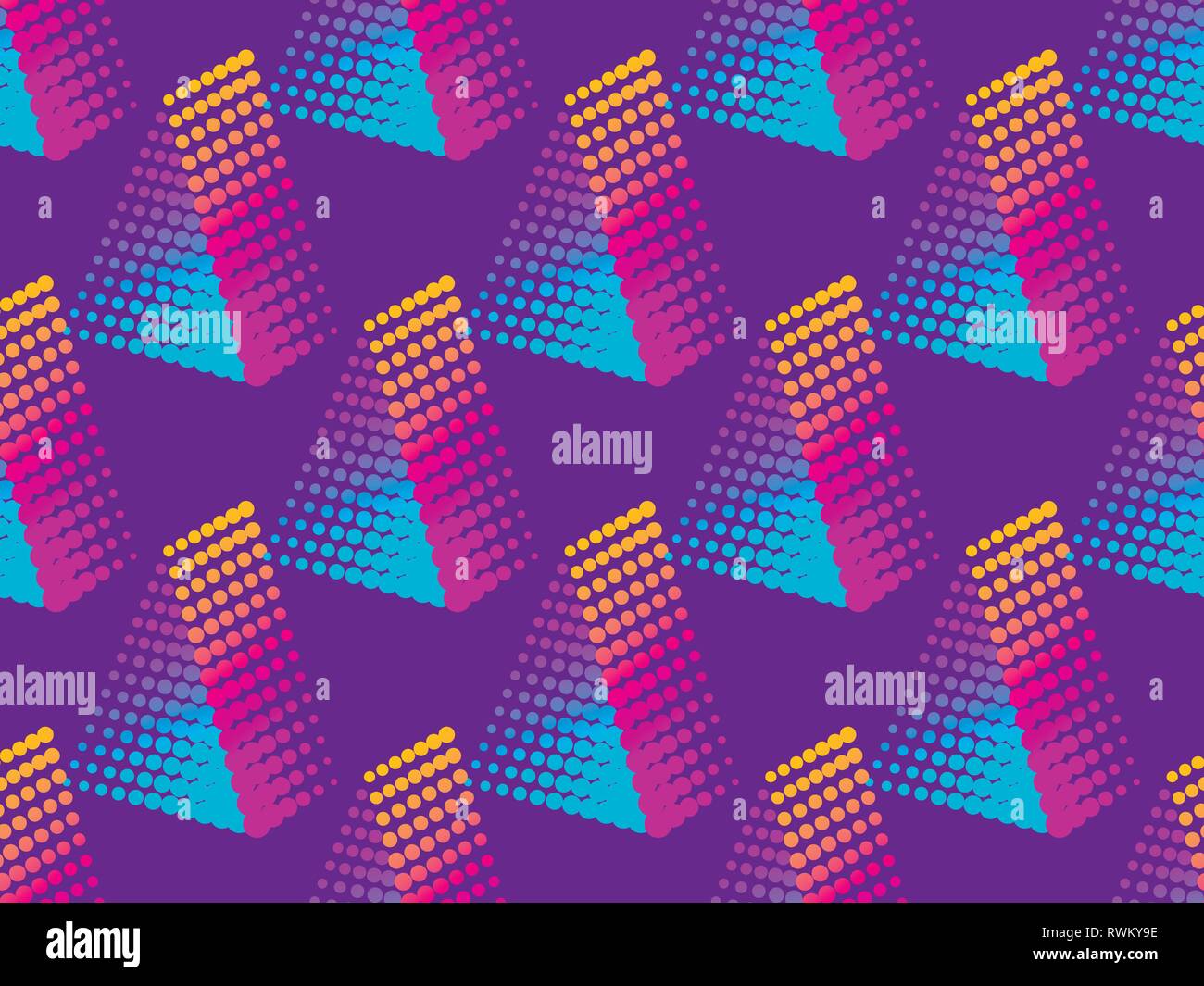 Triangle of dots with gradient. Pop art style, dotted. Vector ...