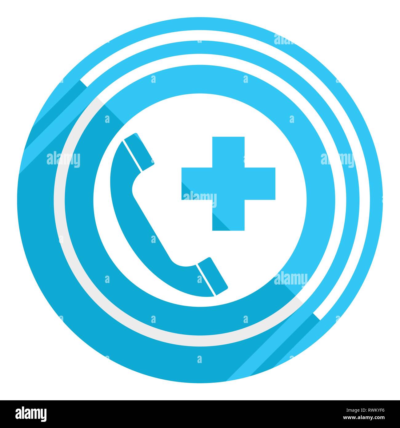 Emergency call flat design blue web icon, easy to edit vector ...