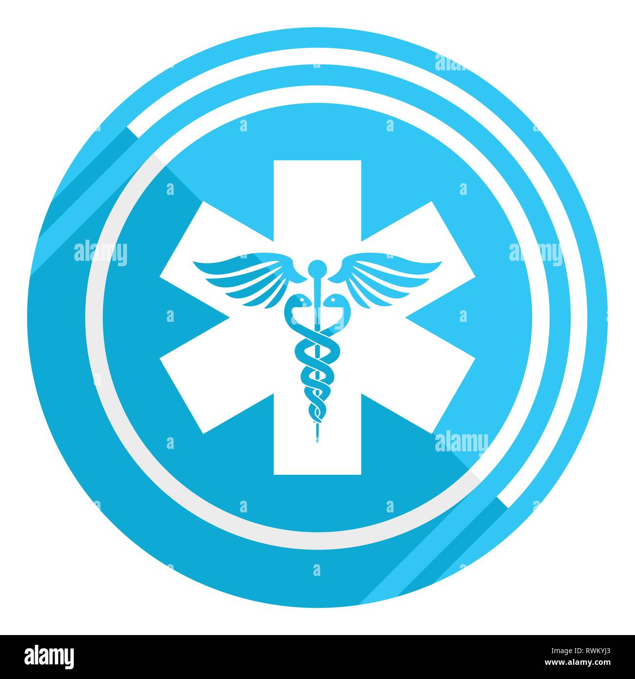 Emergency flat design blue web icon, easy to edit vector illustration ...