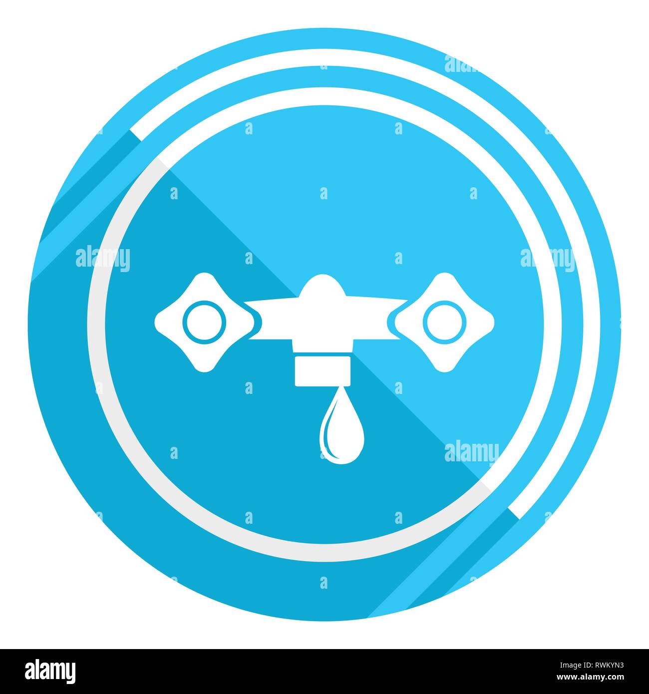 Water flat design blue web icon, easy to edit vector illustration for ...