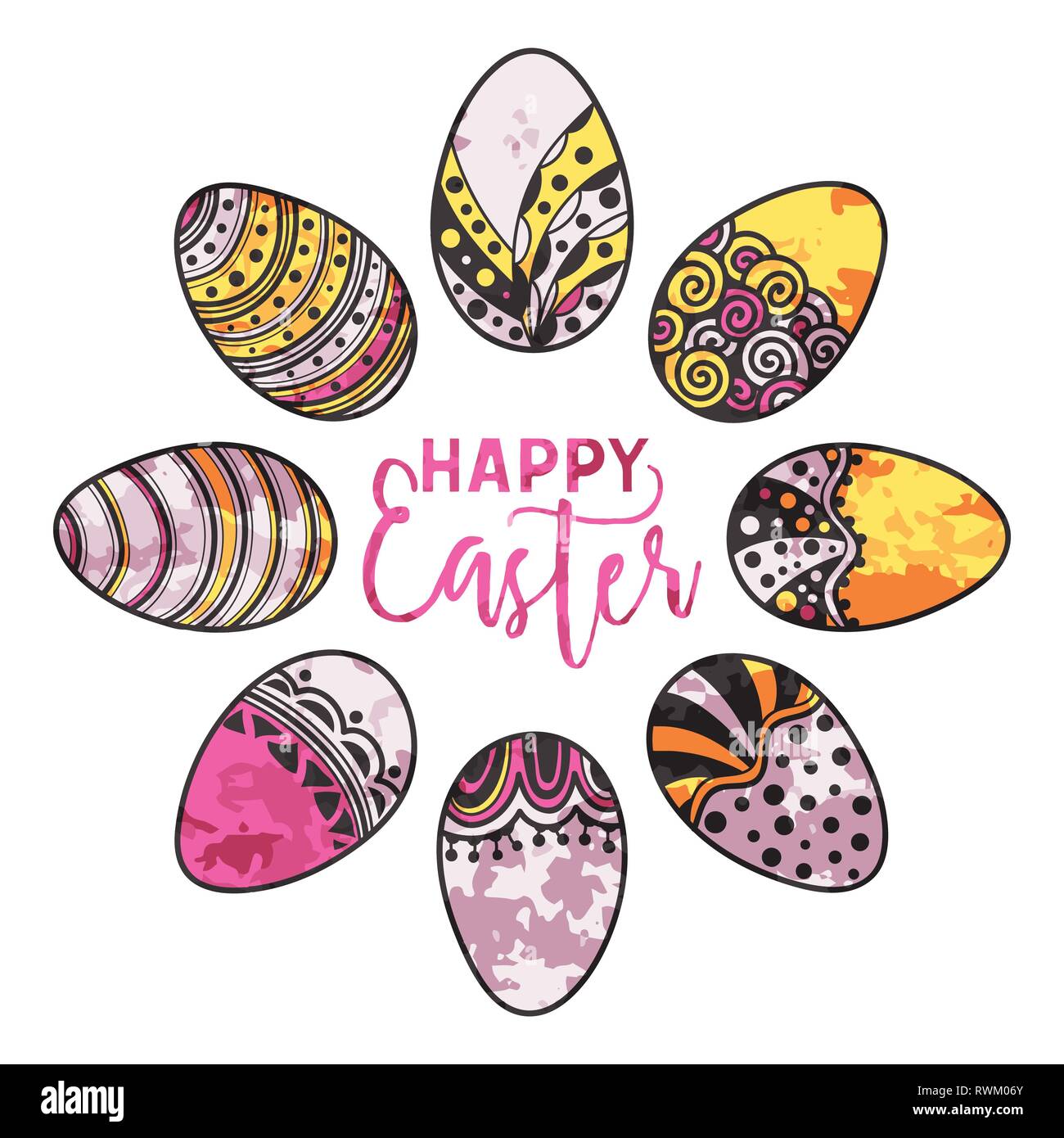 Easter doodle vector frame Stock Vector Image & Art - Alamy