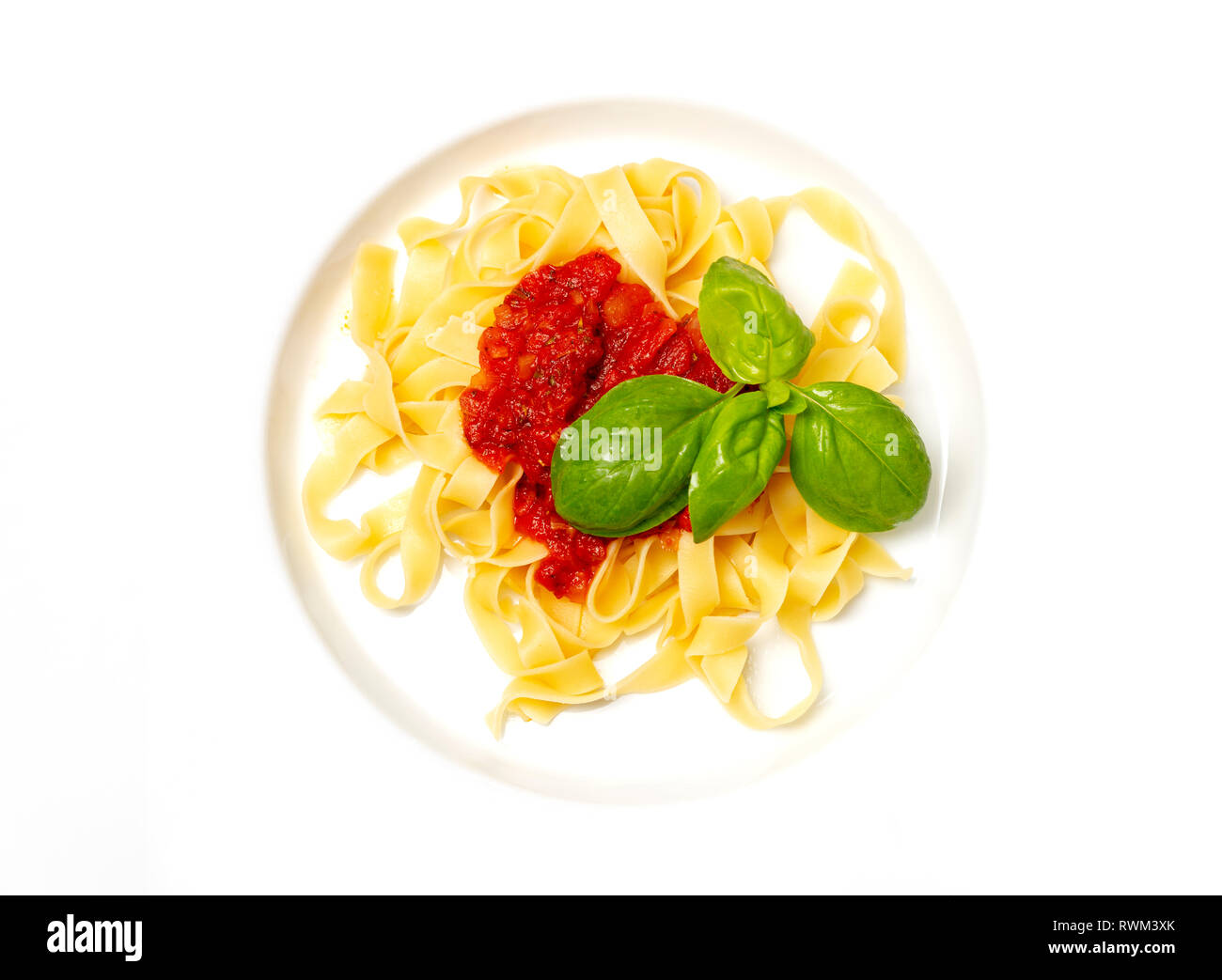 Tagliatelle with tomato Cut Out Stock Images & Pictures - Alamy