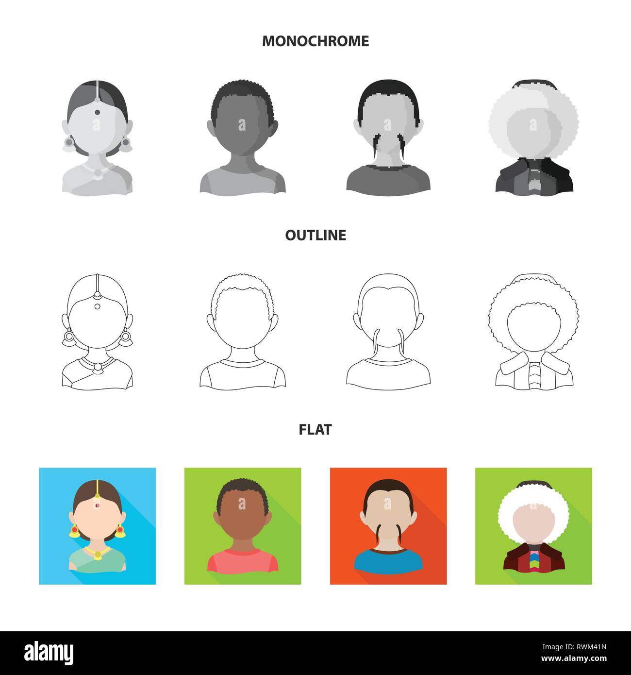Vector design of imitator and resident symbol. Set of imitator and ...