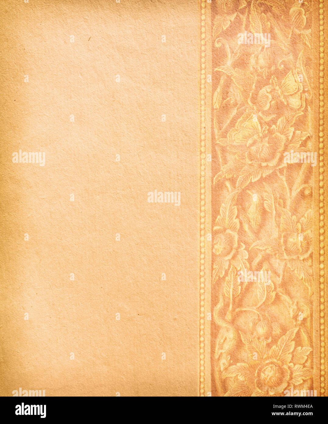 Old worn paper with decorative ornament Stock Photo - Alamy