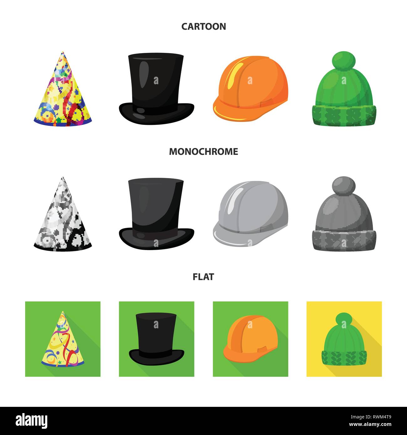 Isolated object of clothing and cap icon. Set of clothing and beret ...