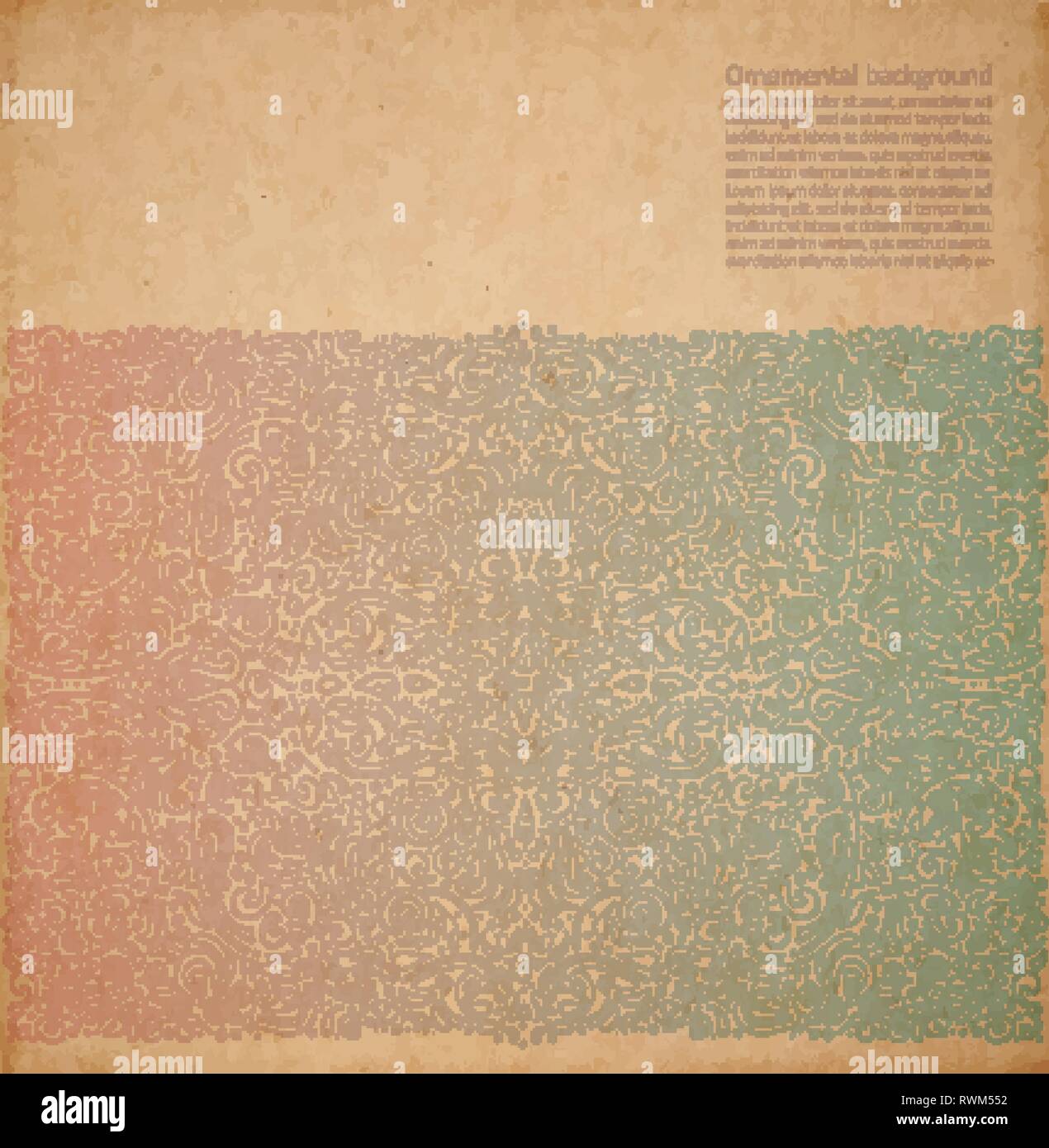 Vector ornate border background with copy space, hand drawn faded of ...