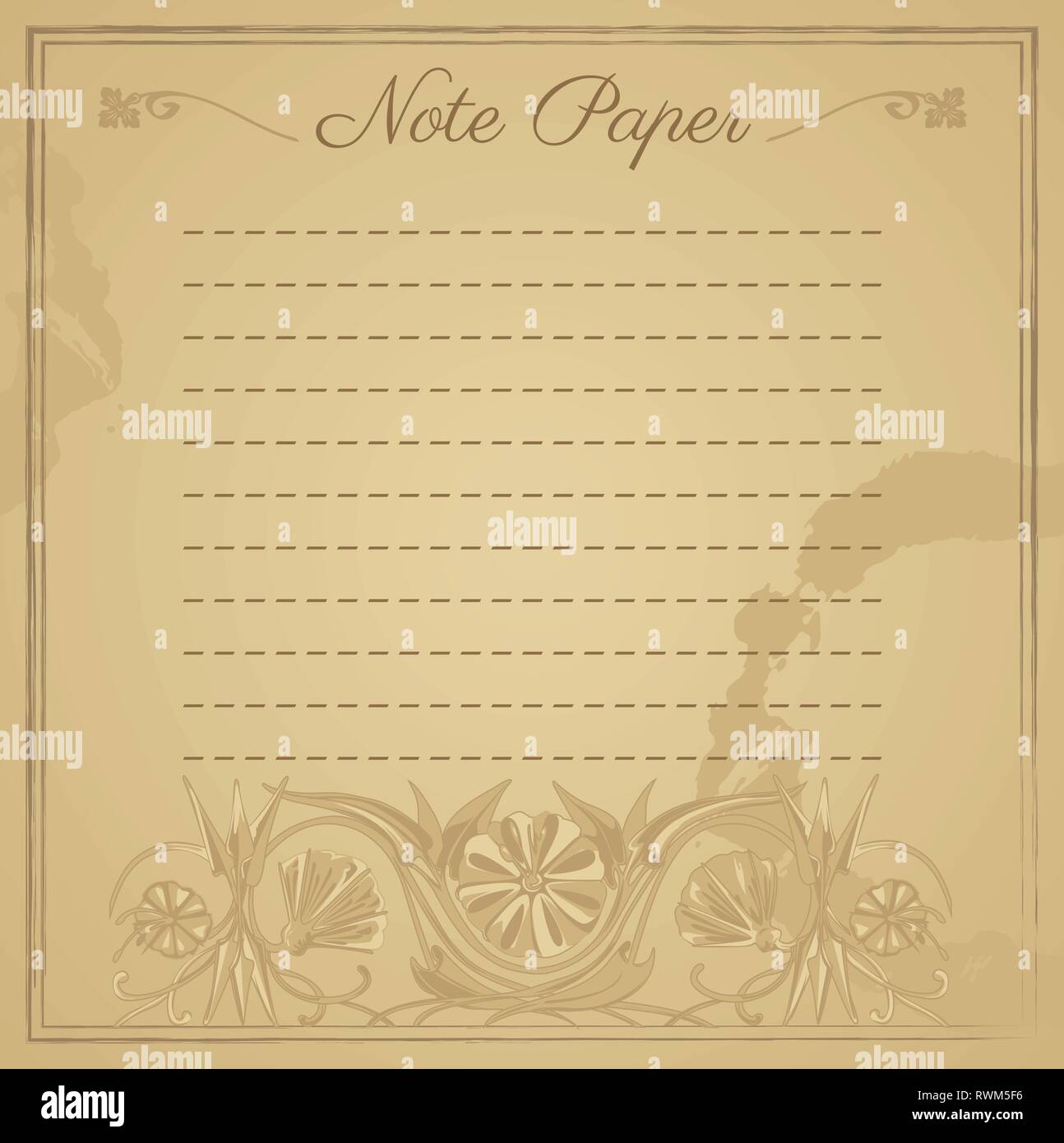 medieval ornament scratch paper design, notes and reminder Stock Vector ...