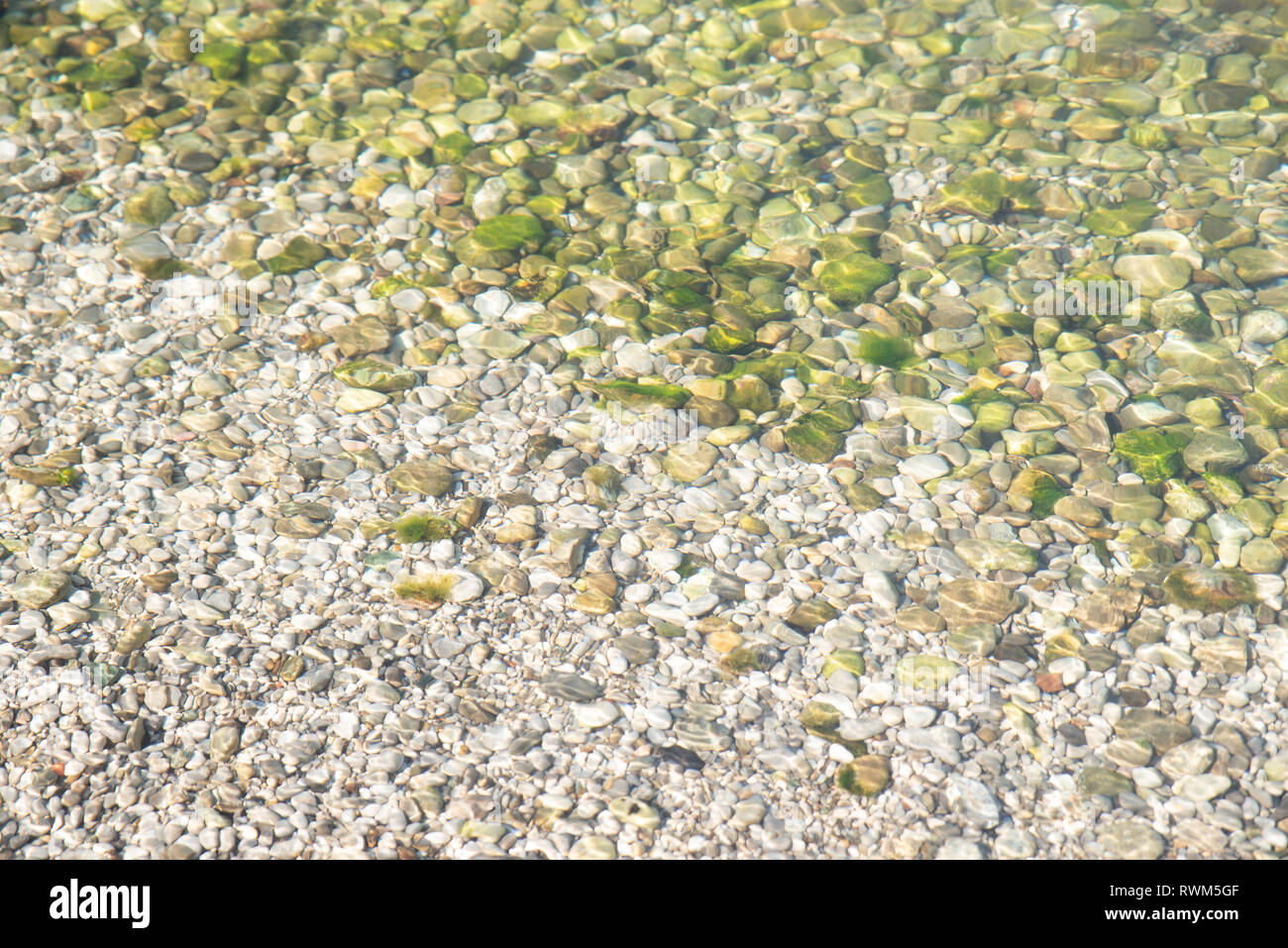 water with pebbles rocks. texture. background Stock Photo - Alamy
