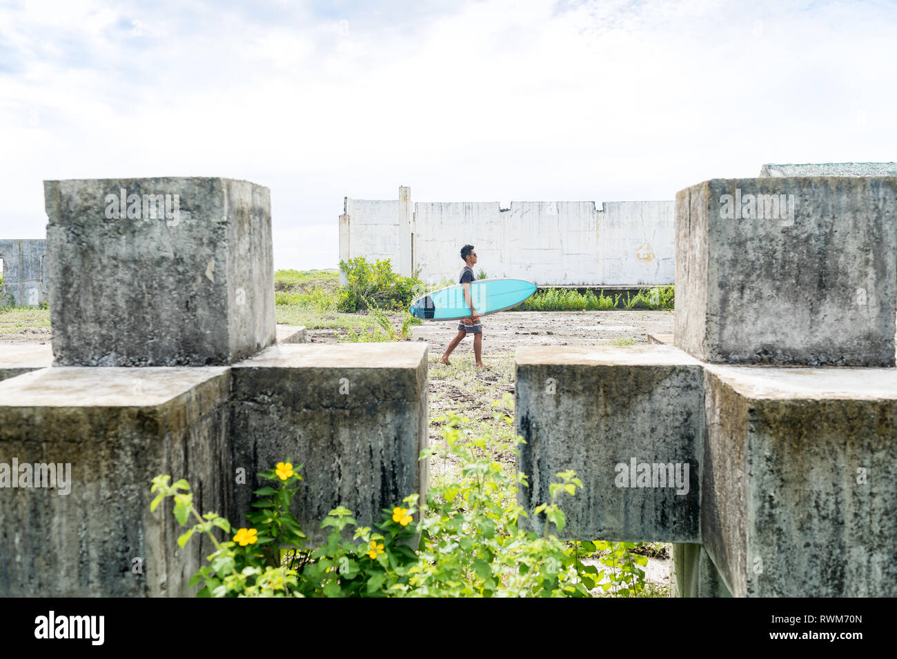 Man with surfboard, Abulug, Cagayan, Philippines Stock Photo - Alamy