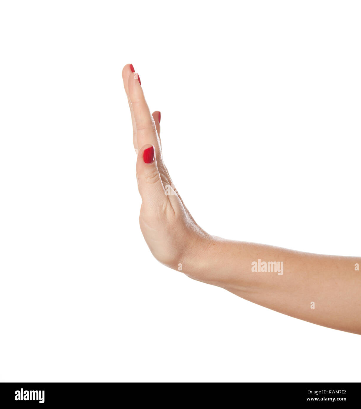 No! Hand sign isolated on white background Stock Photo - Alamy