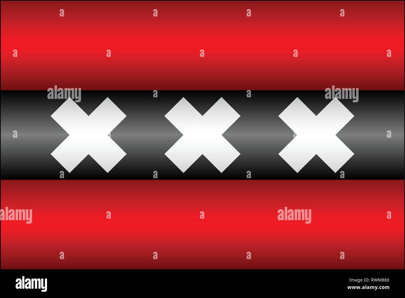 Shiny flag of the Amsterdam - Illustration, Three dimensional flag of ...