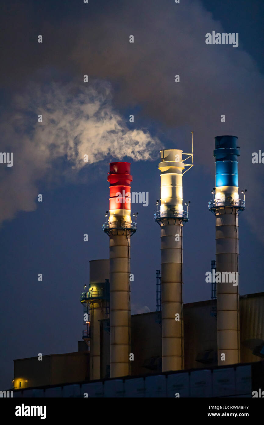 Dearborn, Michigan - Red, white, and blue smokestacks at the Dearborn ...