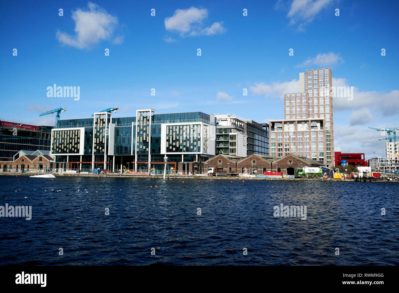 hanover quay and grand canal docks with the new airbnb warehouse ...