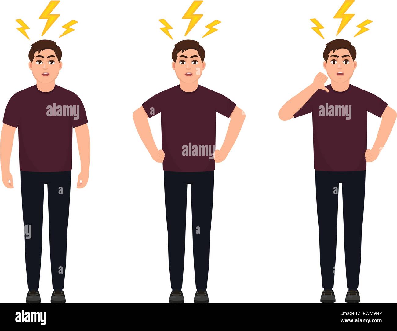 Expresses negative emotions and feelings Stock Vector Images - Alamy
