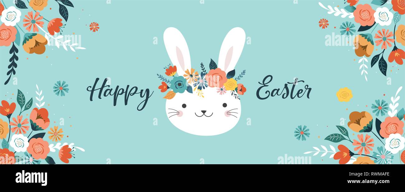 Happy Easter vector illustration, greeting card, poster template Stock ...