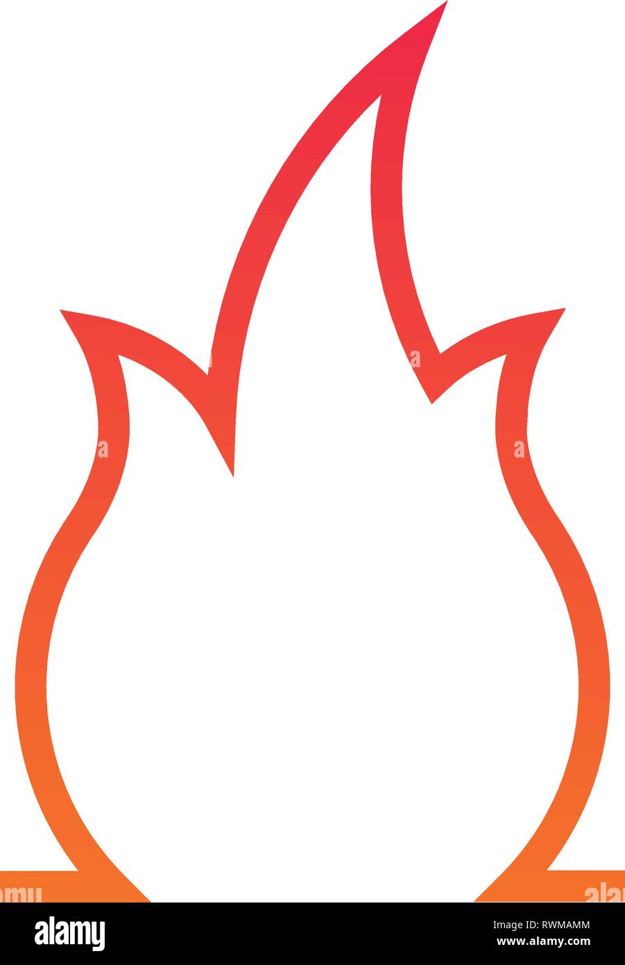 Fire or flame simple Logo. Vector illustration isolated on white Stock ...