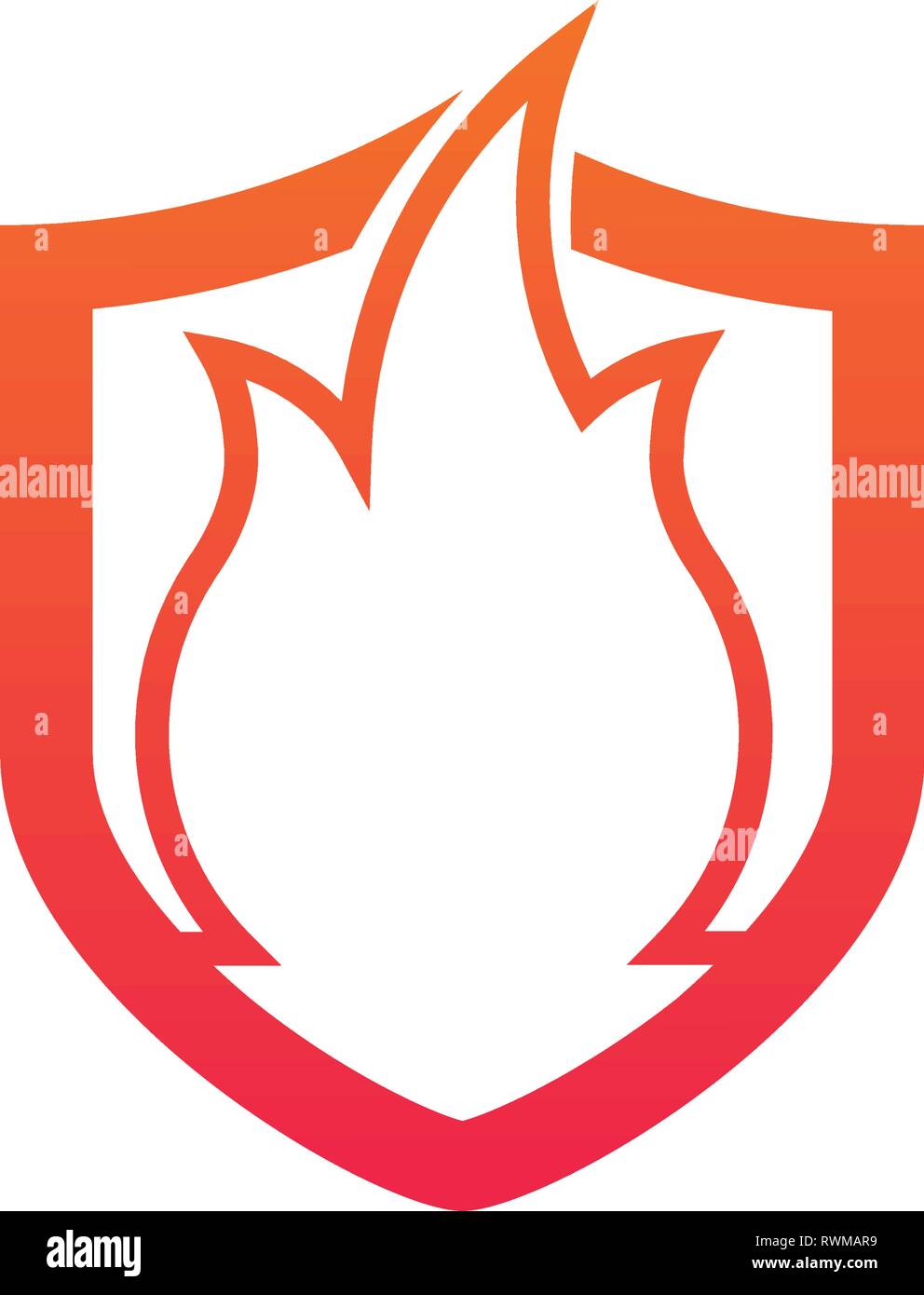 Fire protection. Vector fire shield. Vector shield icon. Security ...