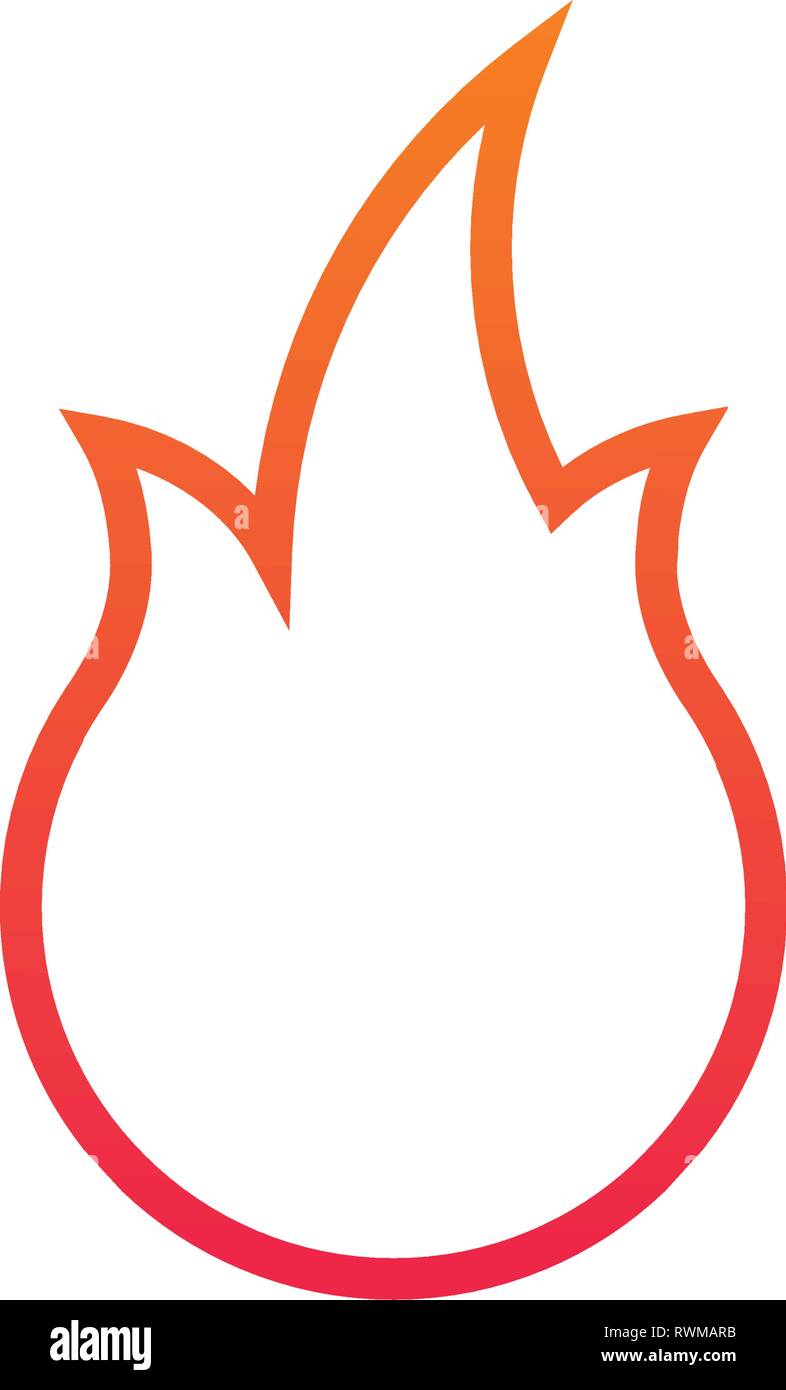 Fire or flame simple Logo. Vector illustration isolated on white Stock ...