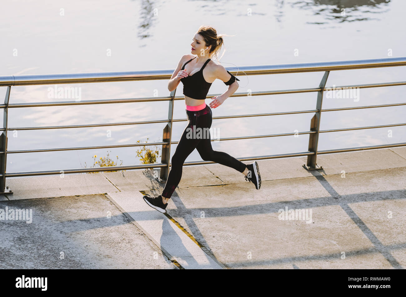 Running from above woman hi-res stock photography and images - Alamy