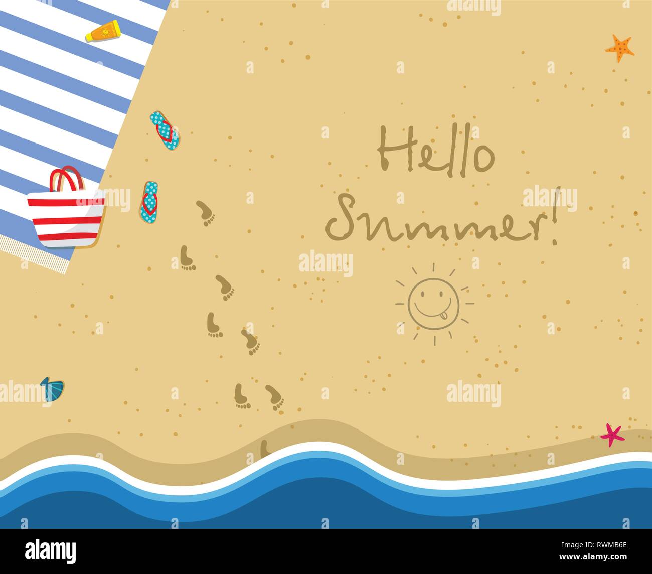 Sandy beach side view Stock Vector Images - Alamy