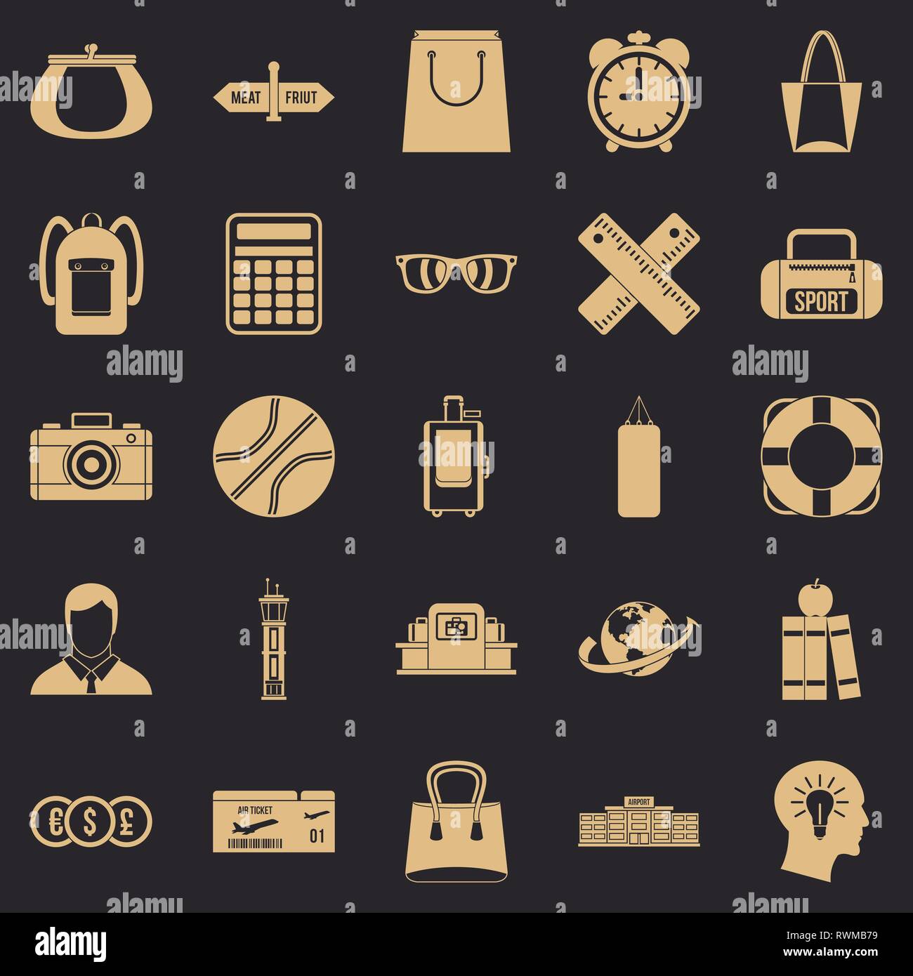 Case icons set, simple style Stock Vector Image & Art - Alamy