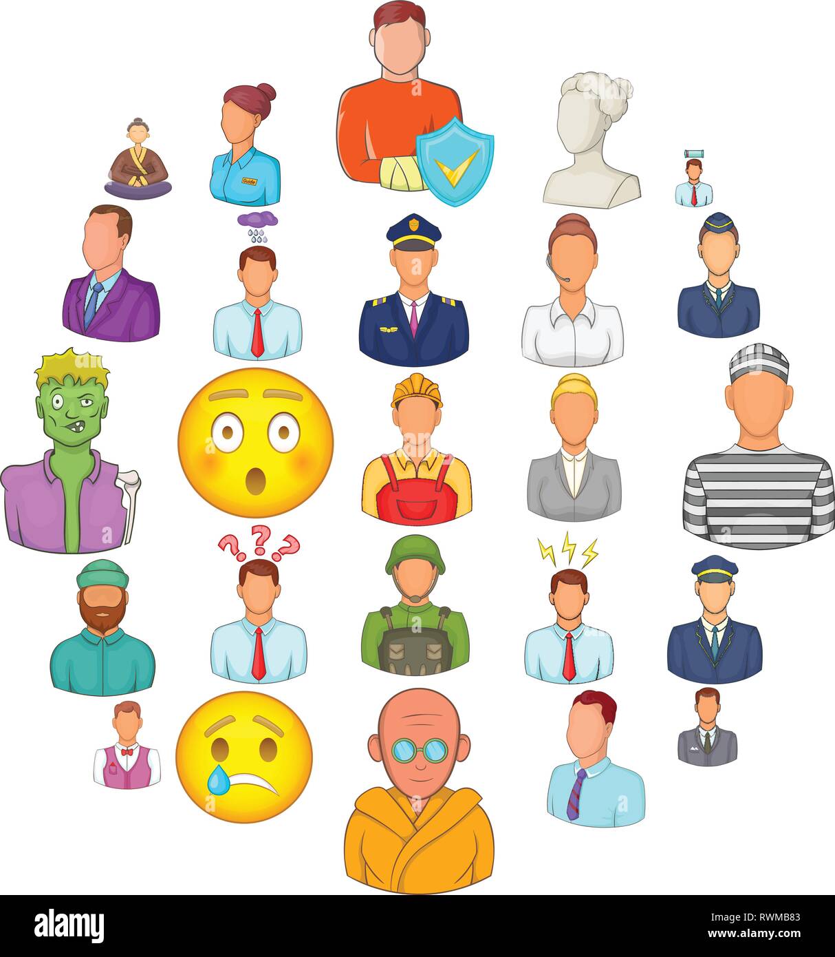 Population icons set cartoon hi-res stock photography and images - Alamy