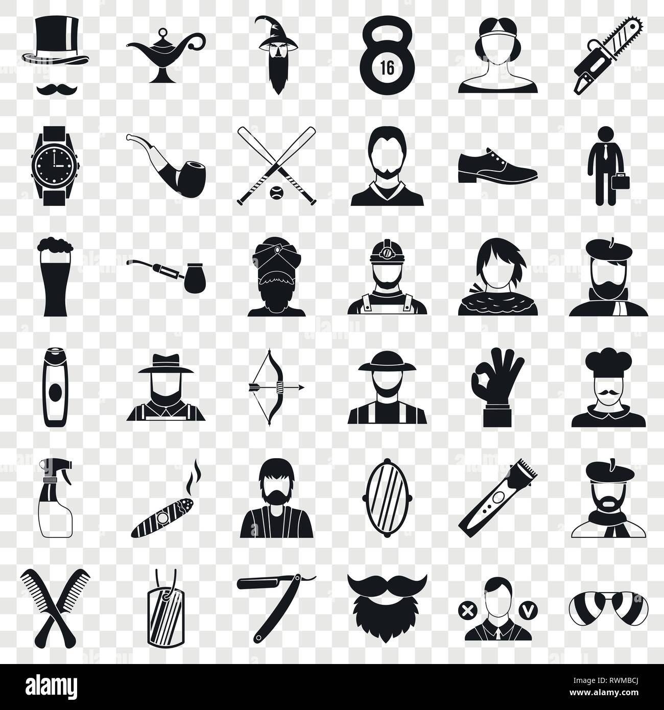 Beard icons set, simple style Stock Vector Image & Art - Alamy