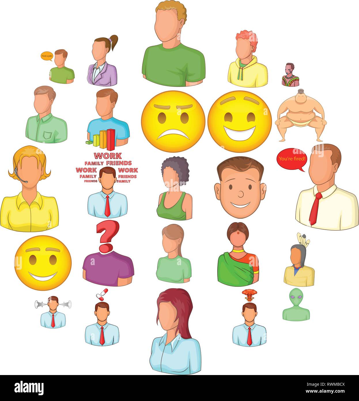 Humanity icons set, cartoon style Stock Vector Image & Art - Alamy