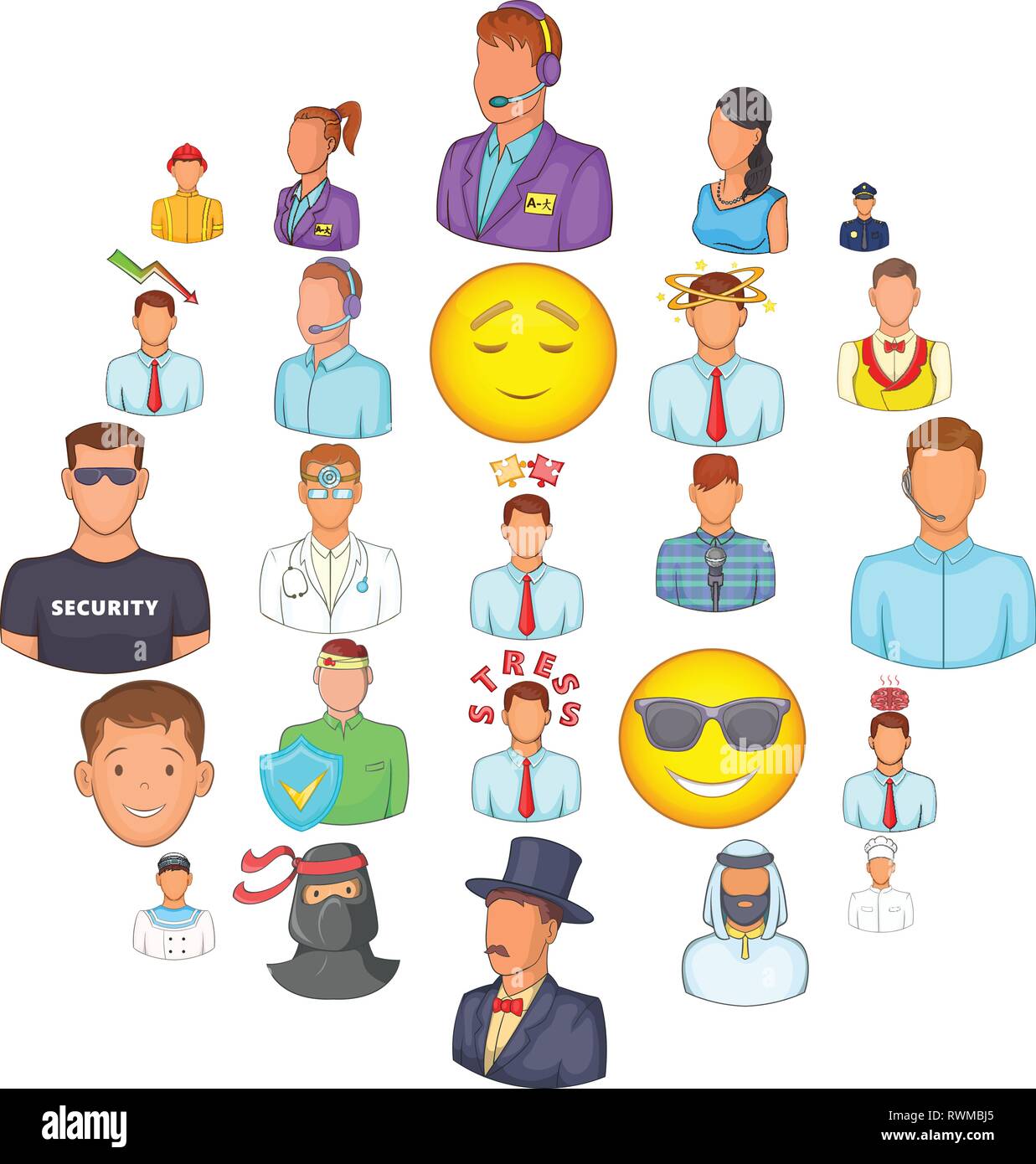 People icons set, cartoon style Stock Vector Image & Art - Alamy