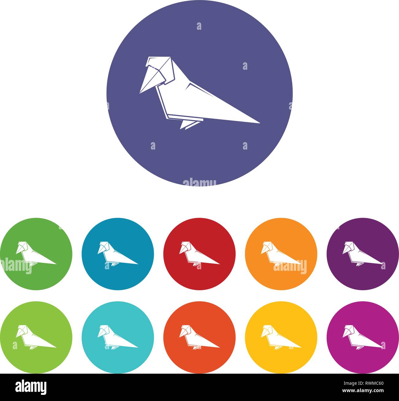 Origami bird icons set vector color Stock Vector Image & Art - Alamy