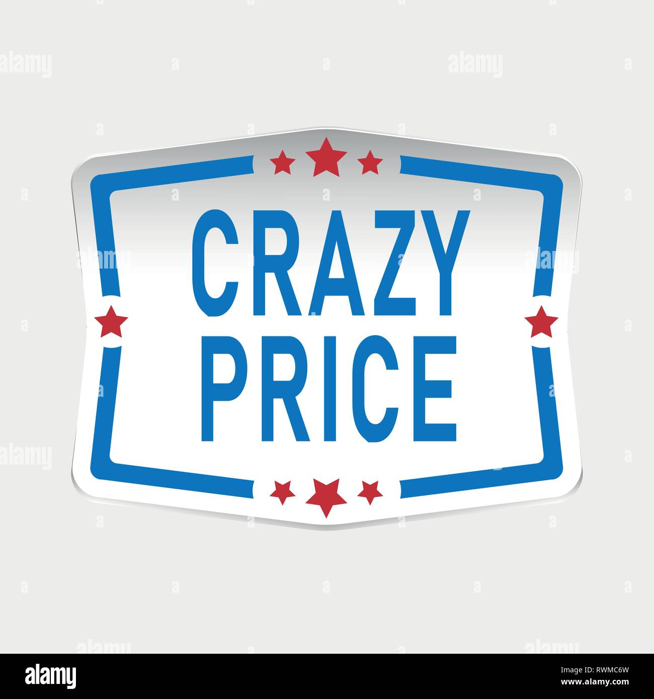 crazy price paper web lable badge isolated Stock Vector Image & Art - Alamy