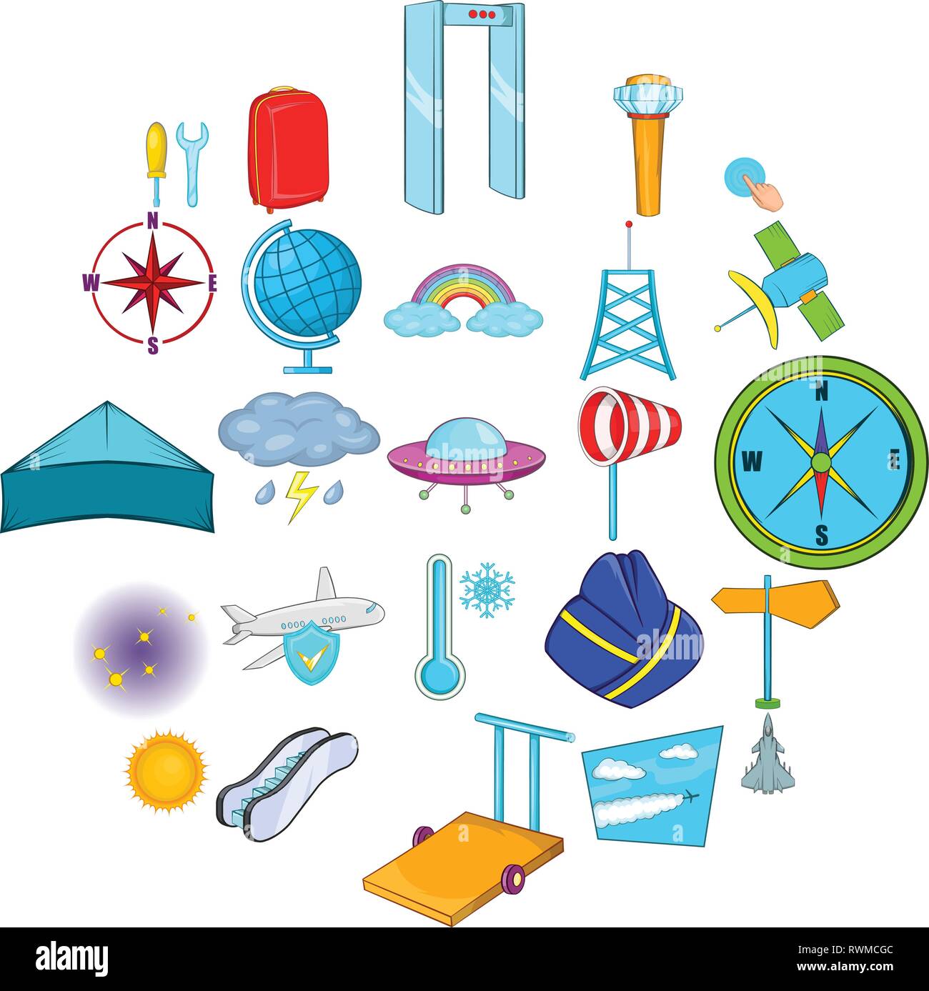 Air icons set, cartoon style Stock Vector Image & Art - Alamy