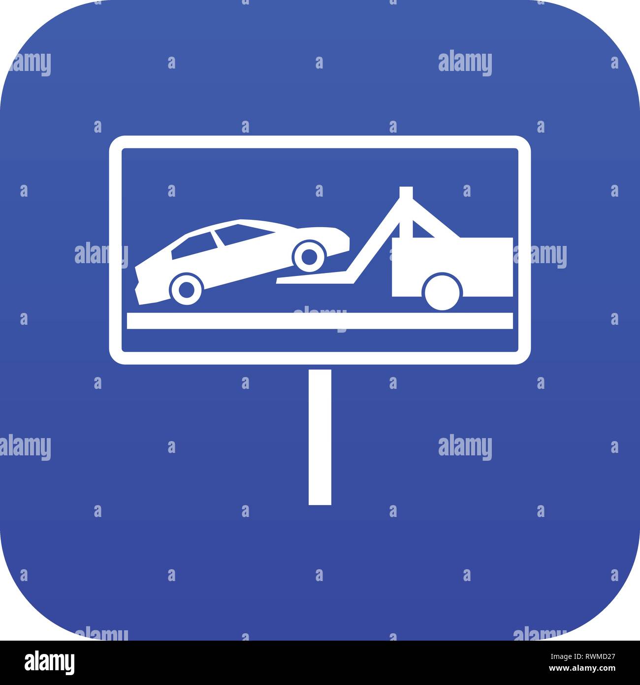 No parking sign icon digital blue Stock Vector Image & Art - Alamy