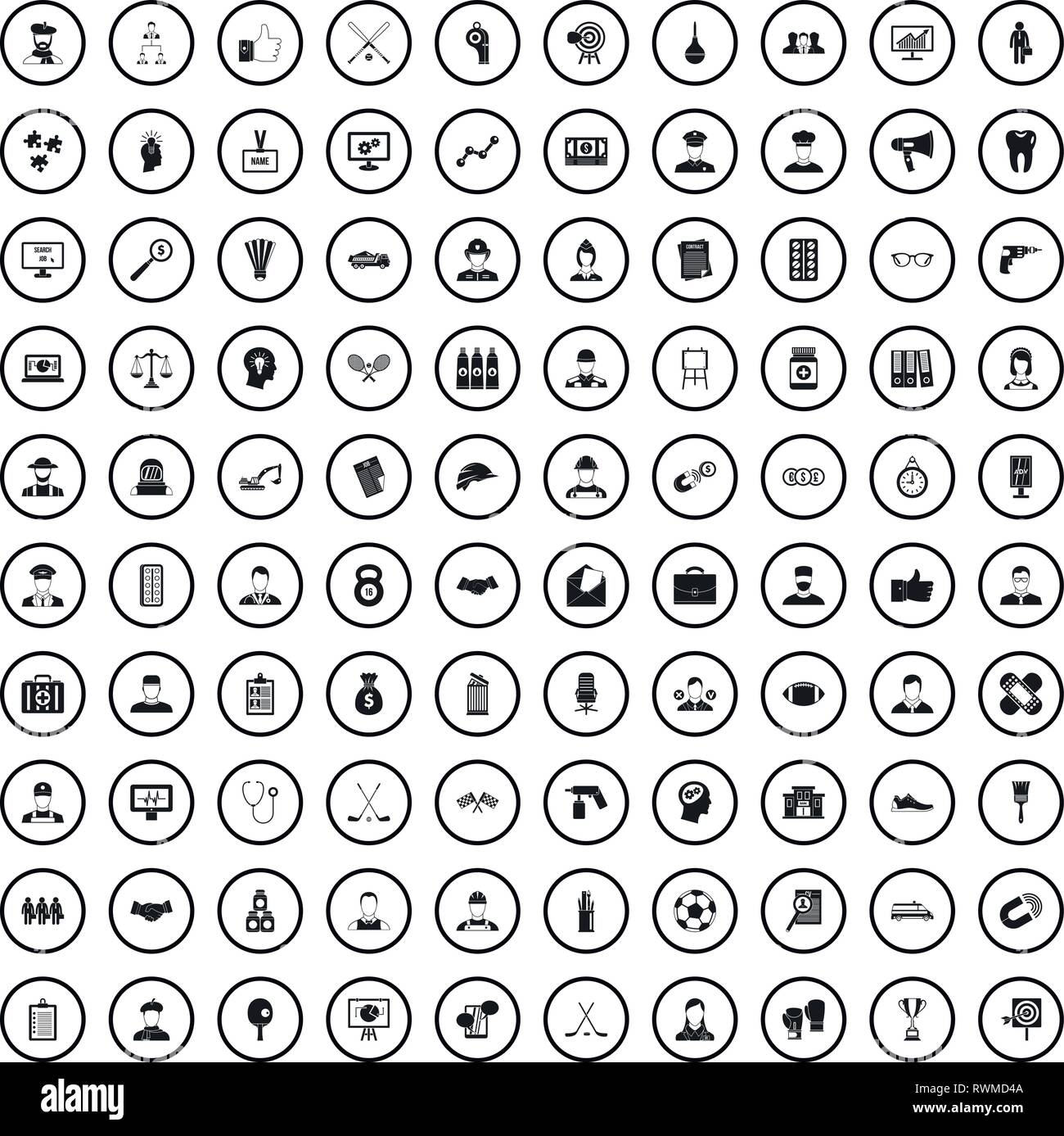 100 professional career icons set, simple style Stock Vector Image ... 100 professional career icons set, simple style Stock Vector Image ...