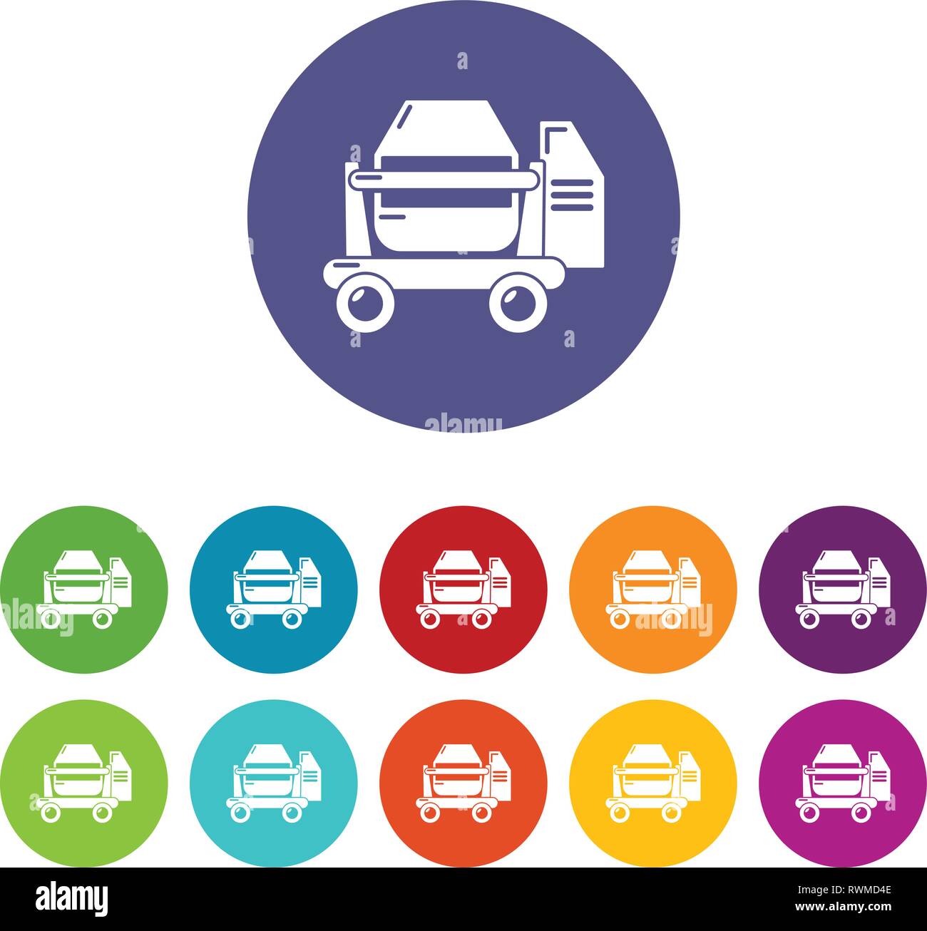 Concrete mixer icons set vector color Stock Vector Image & Art - Alamy