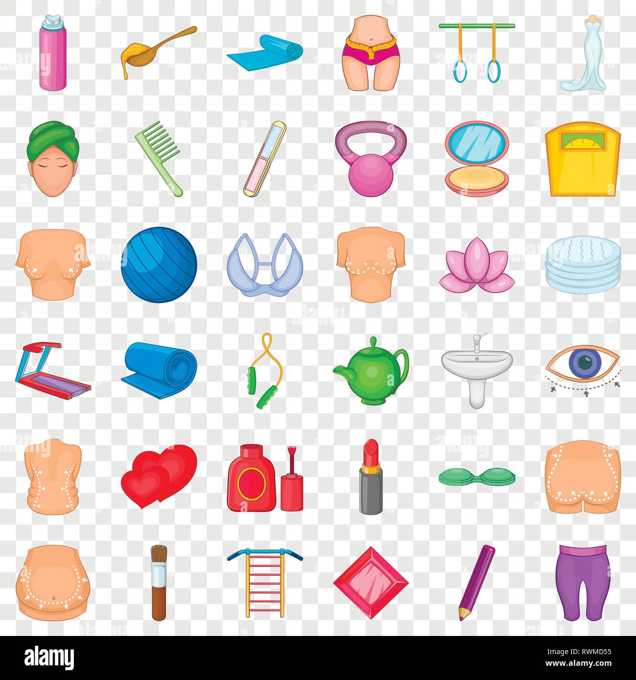 Make up icons set, cartoon style Stock Vector Image & Art - Alamy
