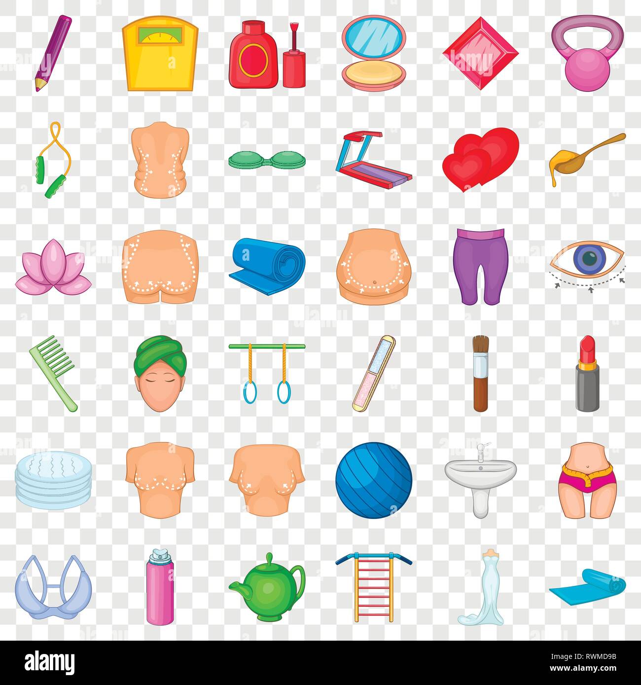 Cosmetic icons set, cartoon style Stock Vector Image & Art - Alamy