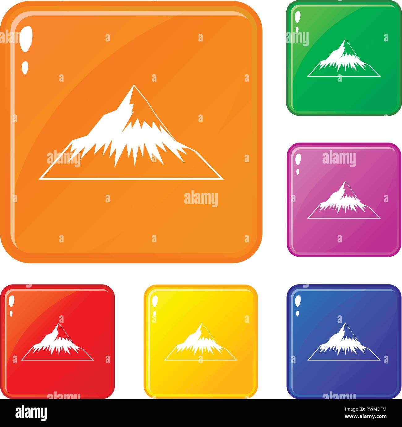 Mountain icons set vector color Stock Vector Image & Art - Alamy