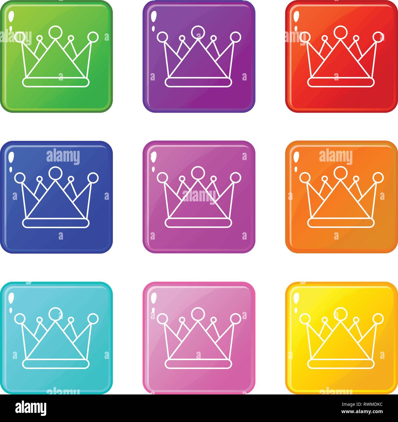 Kievan rus crown icons set 9 color collection Stock Vector Image & Art ...