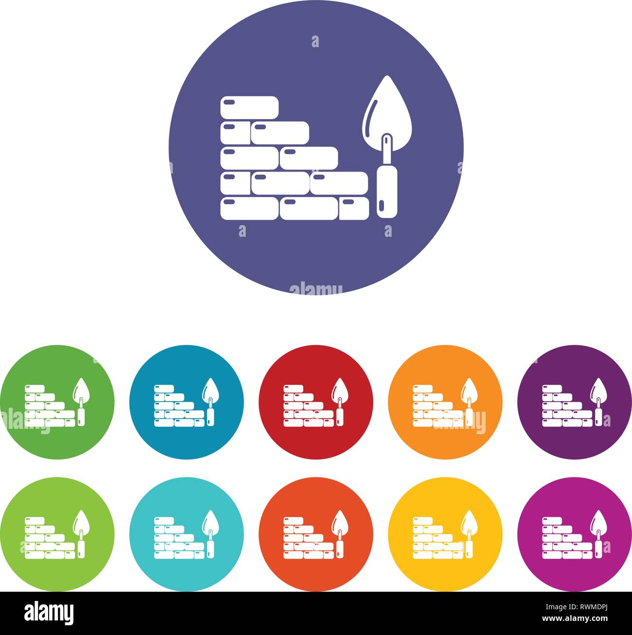 Brick wall icons set vector color Stock Vector Image & Art - Alamy