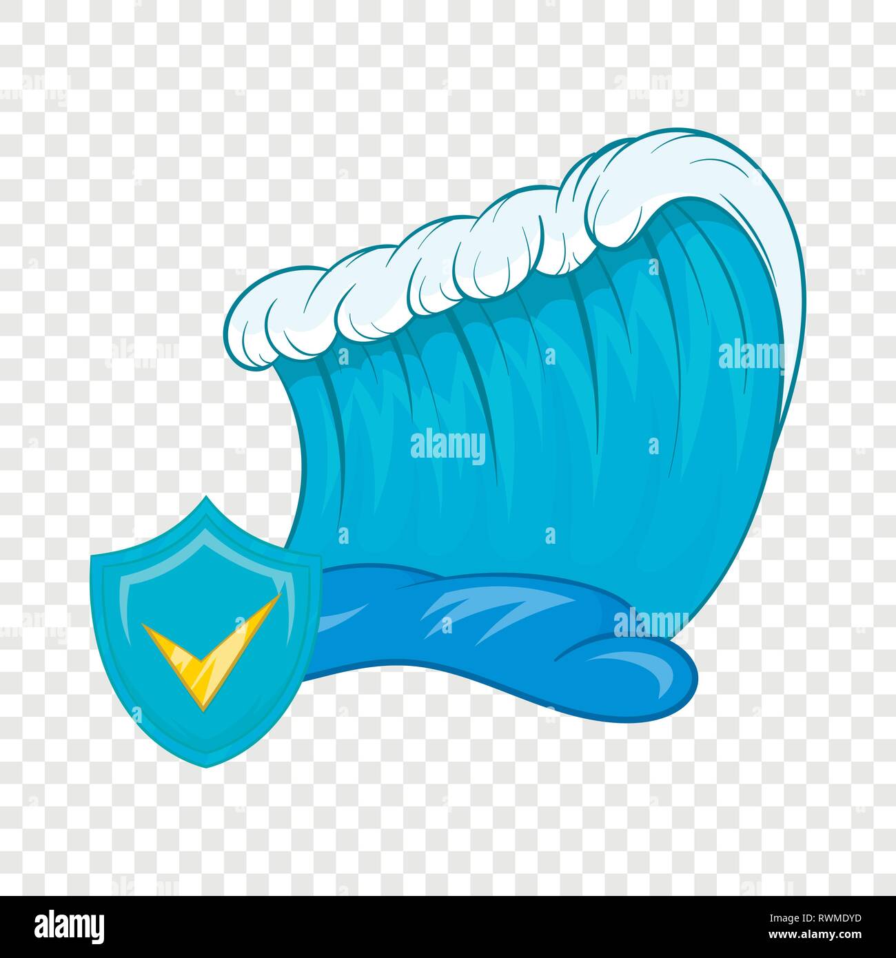 Blue tsunami wave icon in cartoon style Stock Vector Image & Art - Alamy