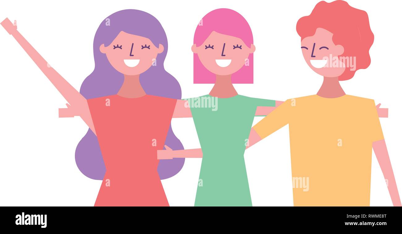 three women hugging friends Stock Vector Image & Art - Alamy