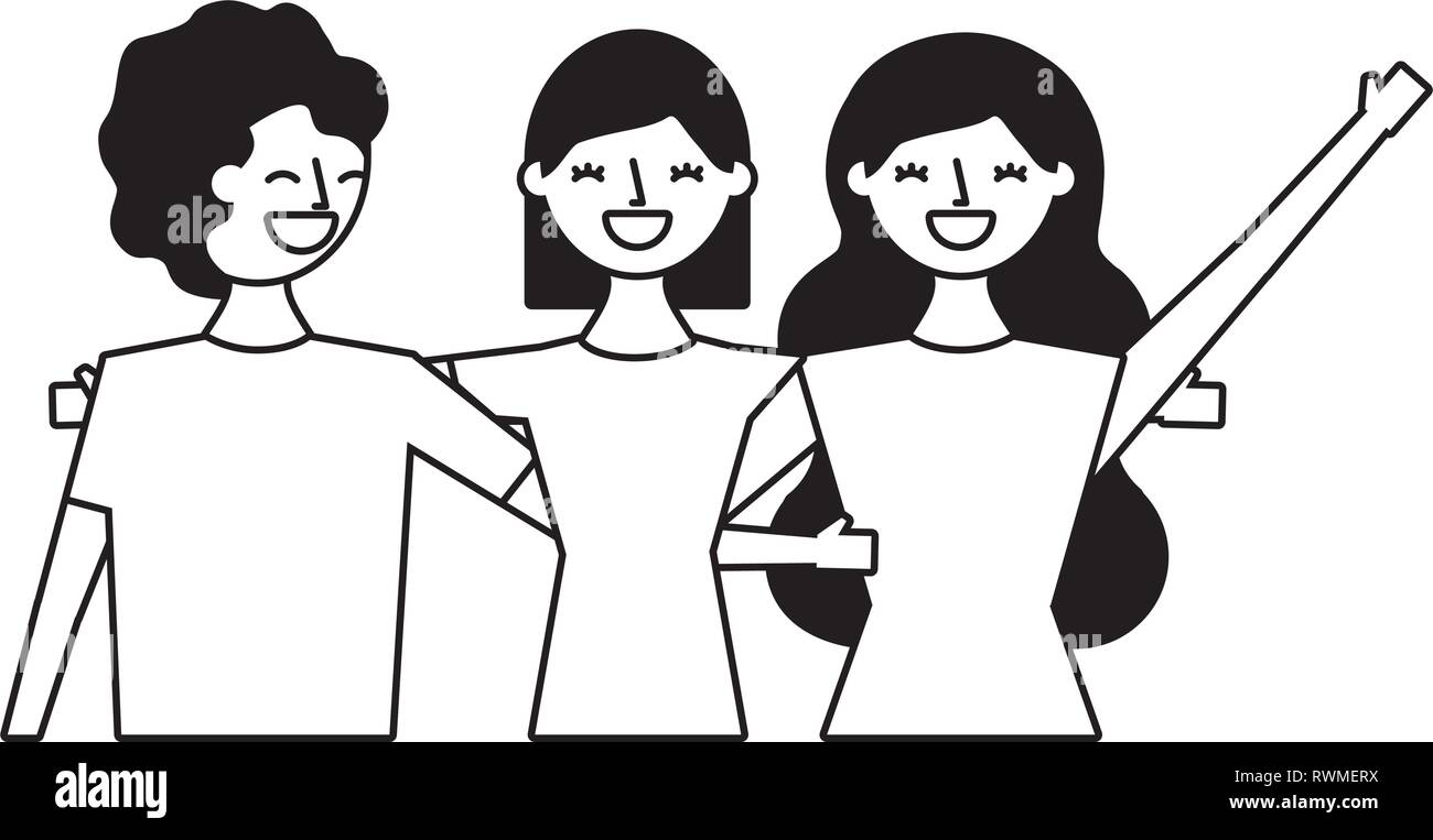 three women hugging friends Stock Vector Image & Art - Alamy