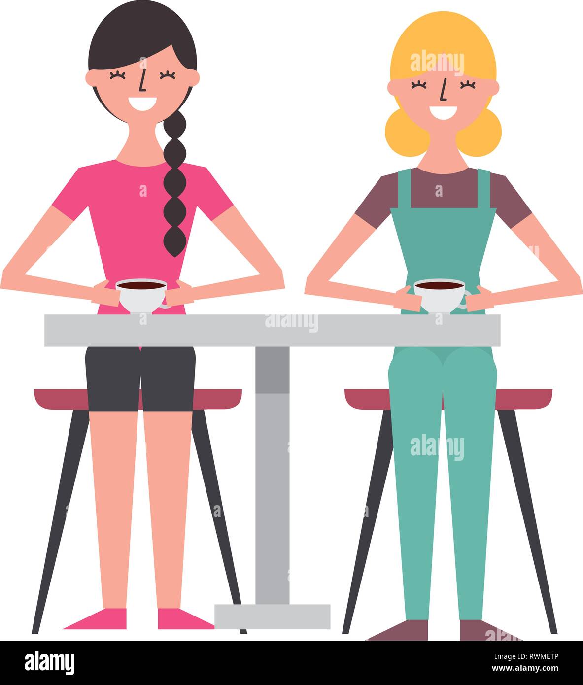 Coffee friends friendship relaxation Stock Vector Images - Alamy