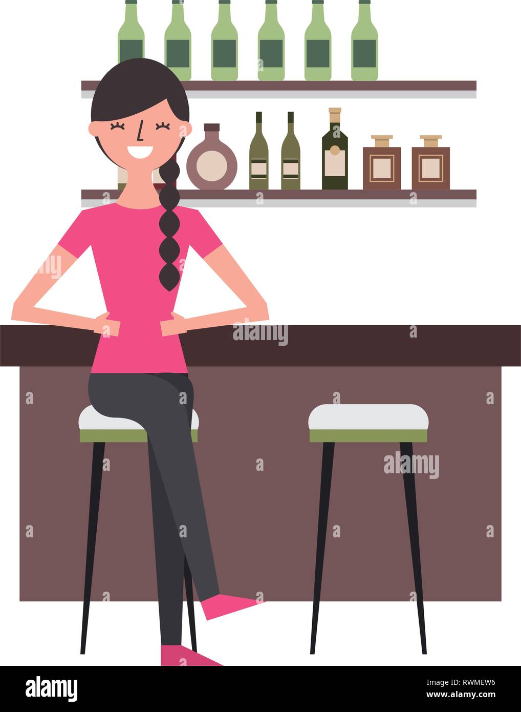 Female Bartender Cartoon