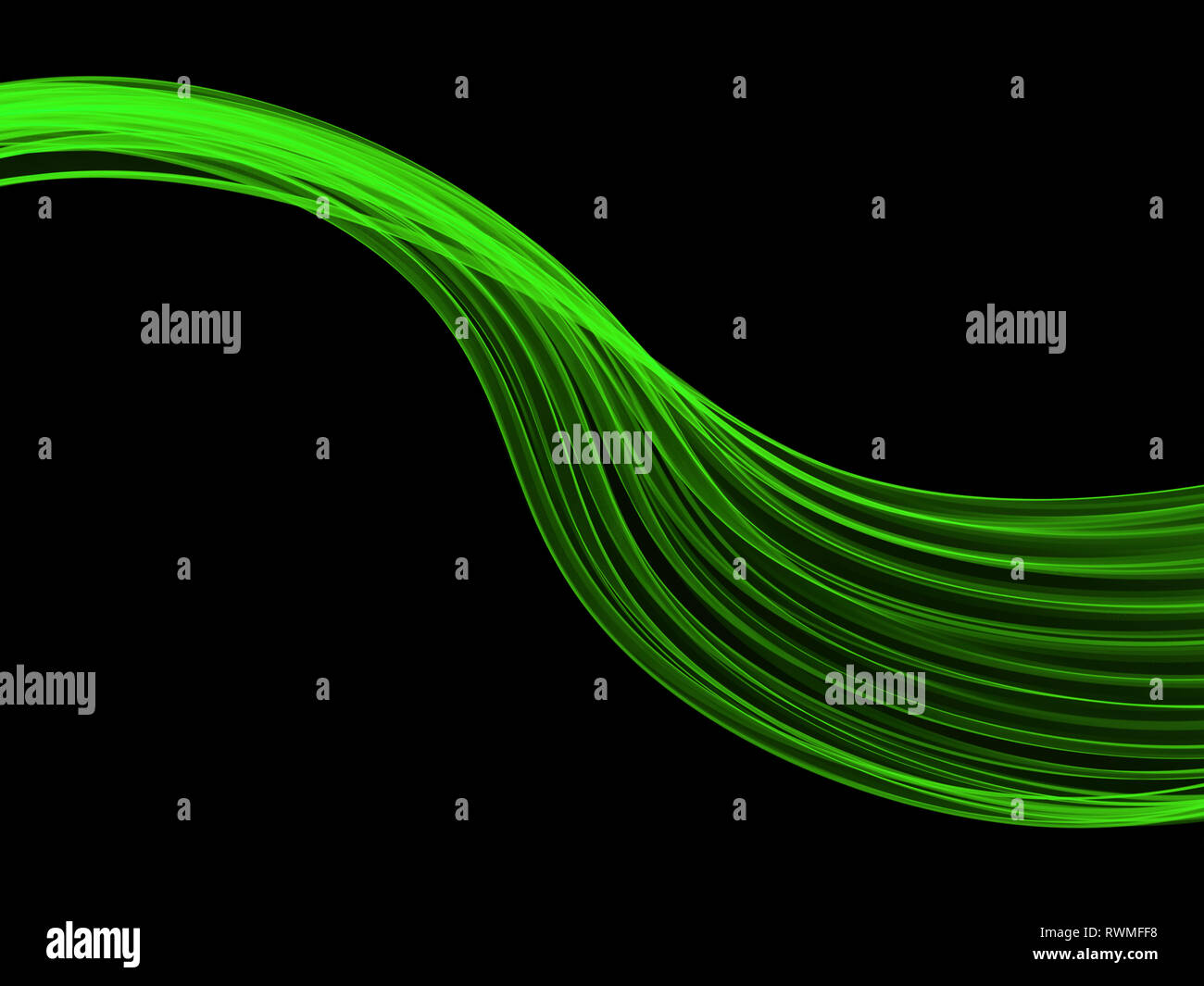 abstract Eco fresh green smoke flame helix isilated over black ...