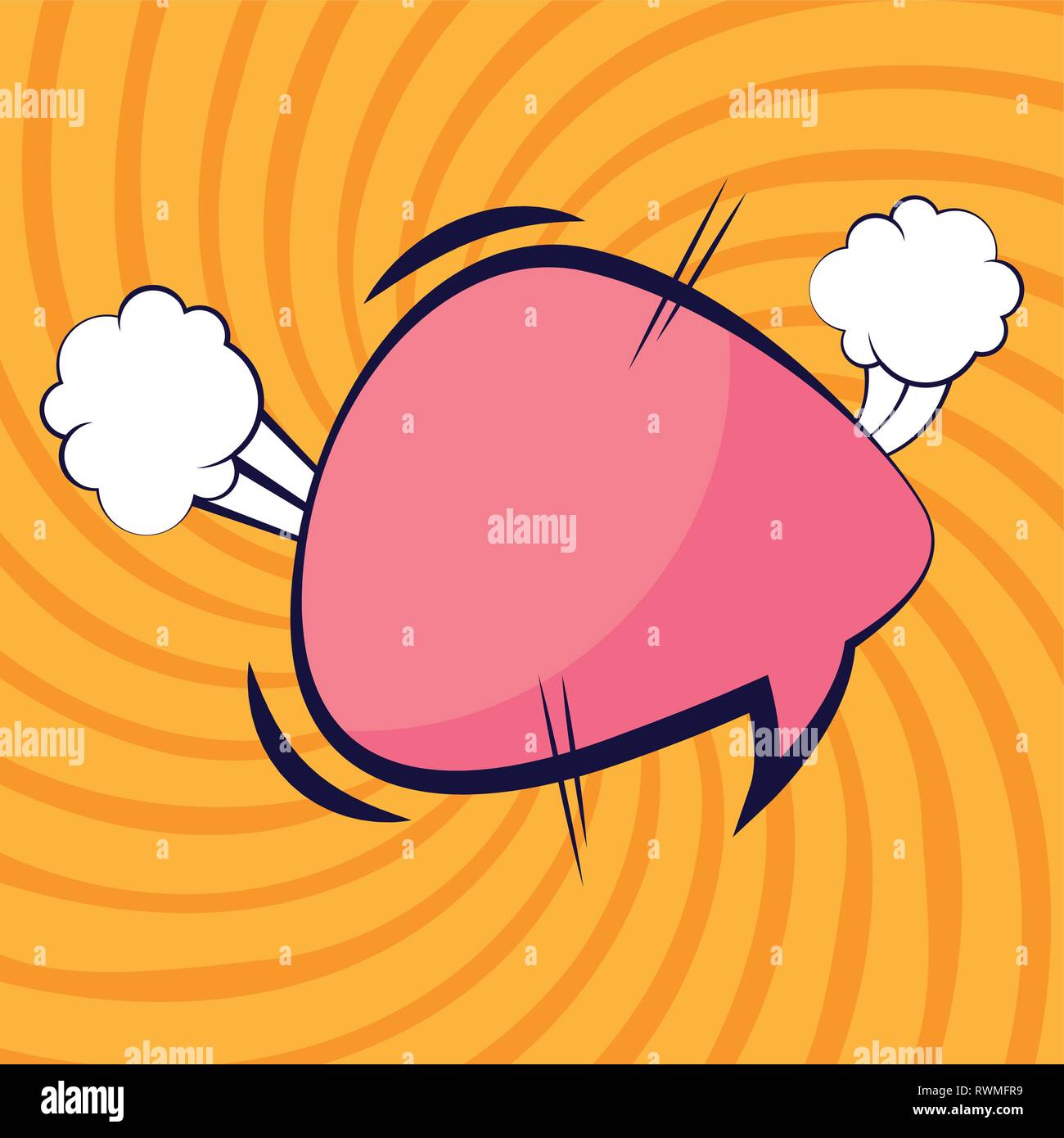 speech bubble with smoke pop art style vector illustration design Stock ...
