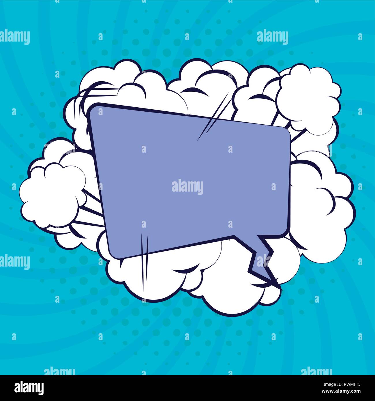 speech bubble with smoke pop art style vector illustration design Stock ...