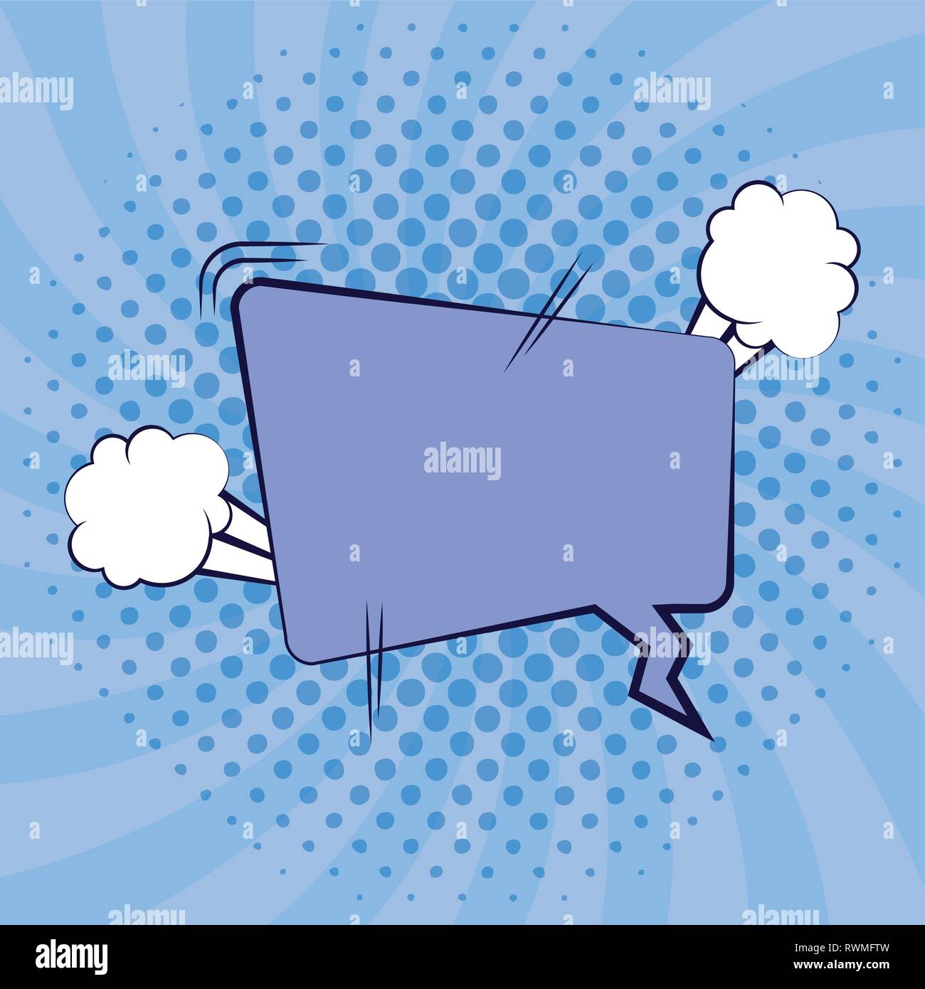 speech bubble with smoke pop art style vector illustration design Stock ...